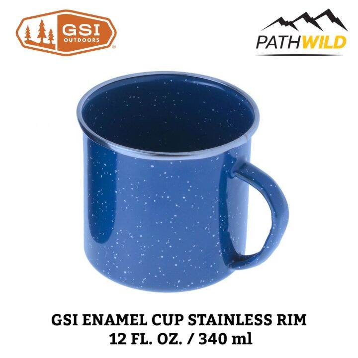 GSI CUP STAINLESS RIM 12 OZ. แก้วอีนาเมลเคลือบขอบสแตนเลส ขนาด 12 ออนซ์ ...