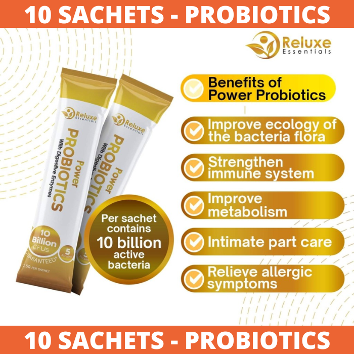 10 Sachets - Power Probiotics with Digestive Enzymes 10 Billion FCU | 5 ...