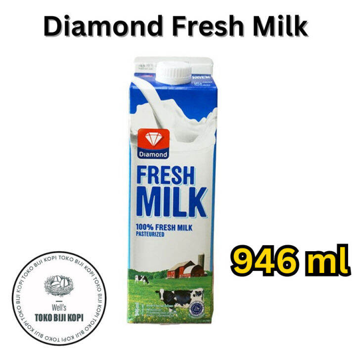 SUSU SEGAR FRESH MILK PASTEURISASI DIAMOND PLAIN 946 ML (1 LITER ...