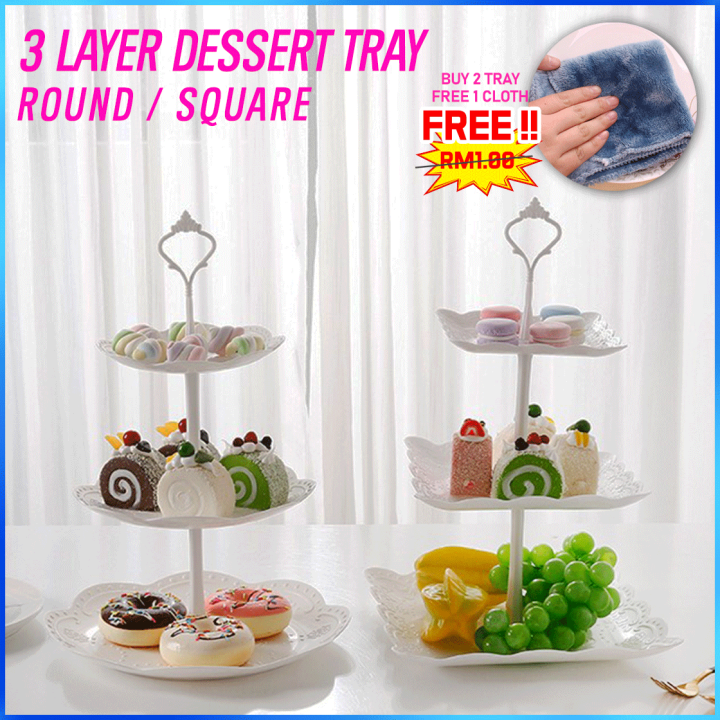 AP 3 Layer Dessert Tray / Detachable Decoration Birthday Tea Plate ...