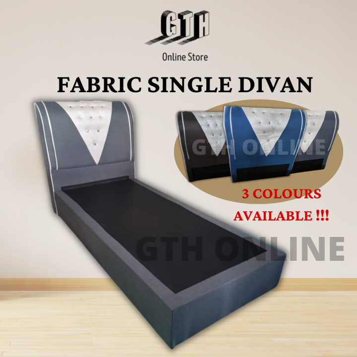 Fabric Katil Divan Single Tilam Bed Frame Bed Base Katil Single Bed ...