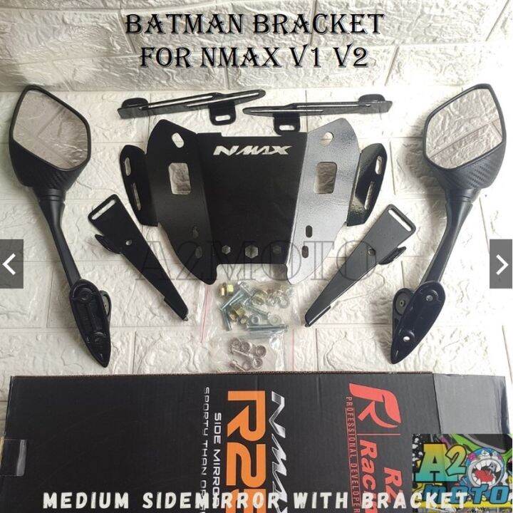 Nmax Side mirror Medium Stem with R25 Bracket for windshield visor Nmax ...