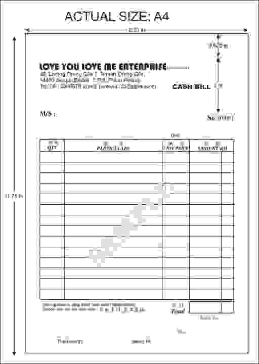 CUSTOMISED BILL BOOK/INVOICE/CASH BILL/PAYMENT VOUCHER-A4 (8.25IN X 11 ...