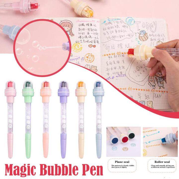 Multi-function 4-in-1 Blowing Bubble Pen Roller with Pen Student ...