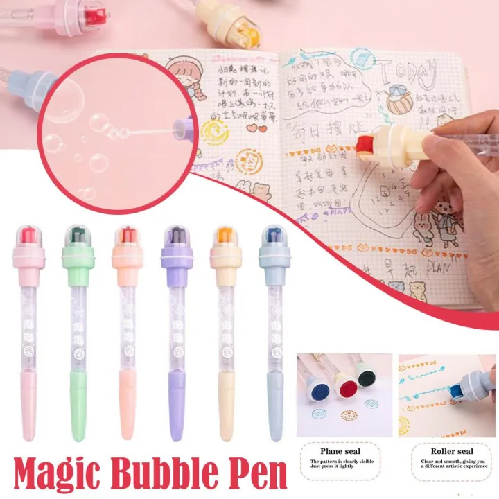 Multi-function 4-in-1 Blowing Bubble Pen Roller with Magic Seal Hand ...