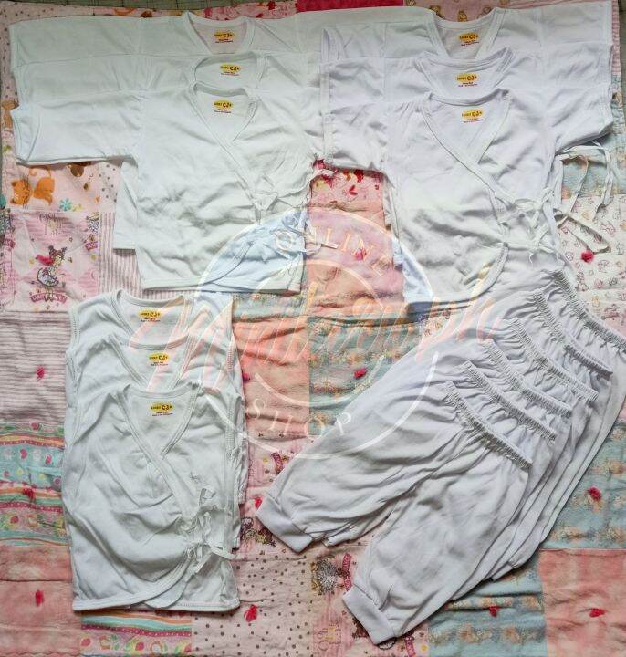 Lucky CJ 15pcs. Newborn Baby Clothes All White (9pcs. Baru-baruan and ...
