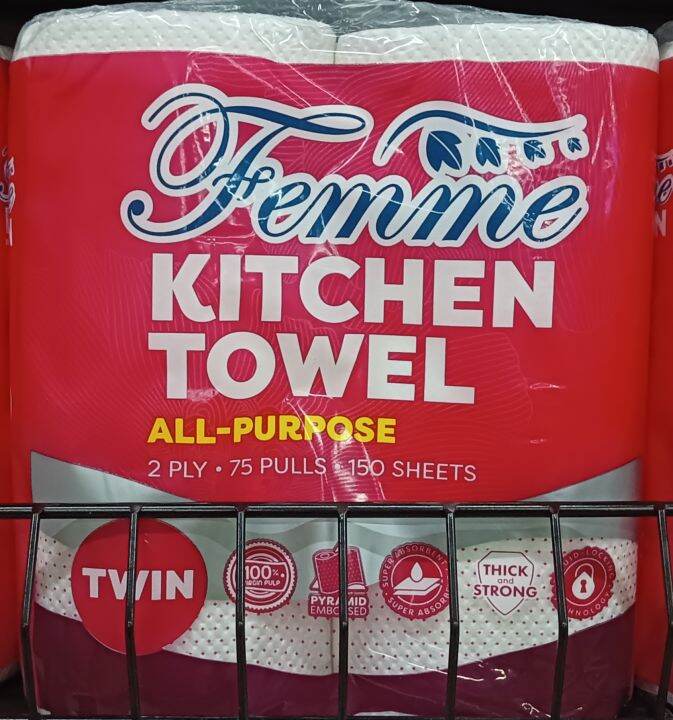 FEMME KITCHEN TOWEL TWIN PACK 2PLY / 75 PULLS / 150 SHEETS | Lazada PH