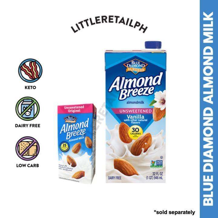 Percy Rick Keto/Low Carb Almond Milk - Blue Diamond Almond Breeze Unsweetened Vanilla ...
