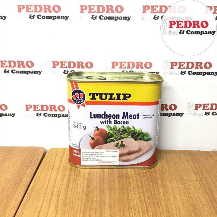 Tulip luncheon meat with bacon 340 gram - daging babi kaleng | Lazada ...
