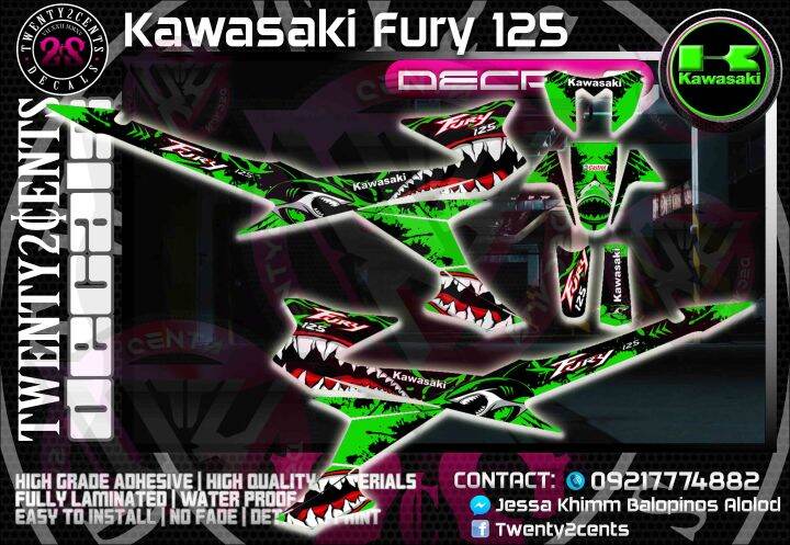 Kawasaki Fury 125 Decals shark | Lazada PH