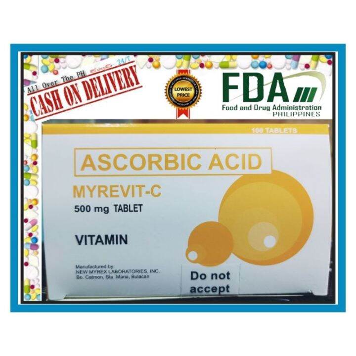 qgsj051rdib34 MYREVIT-C ASCORBIC ACID 500mg Tablet 100s | Lazada PH
