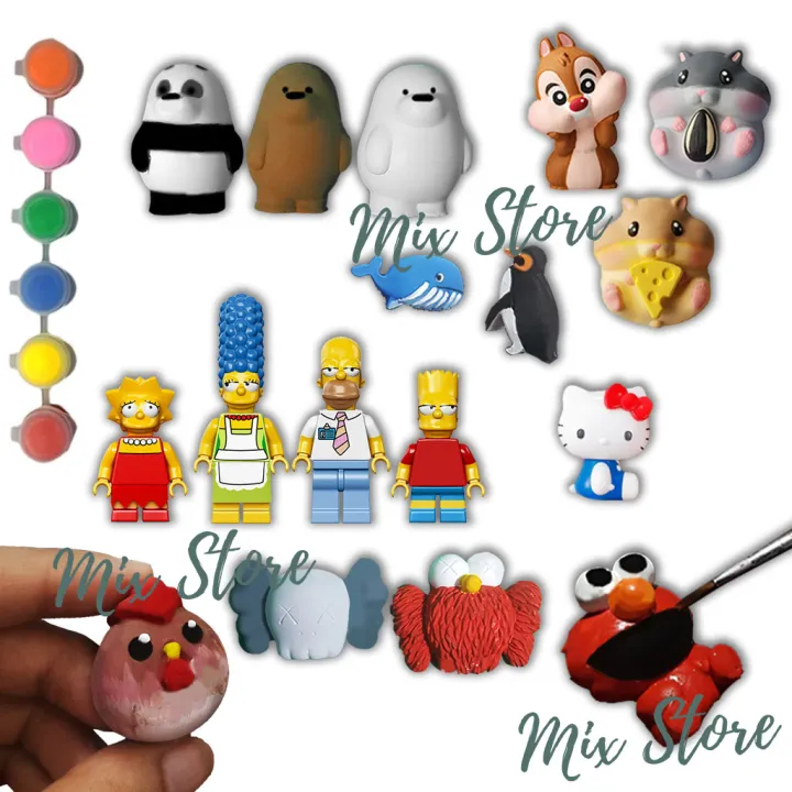 1pc Small figure characters figures cute kids gifts DIY paint art ...