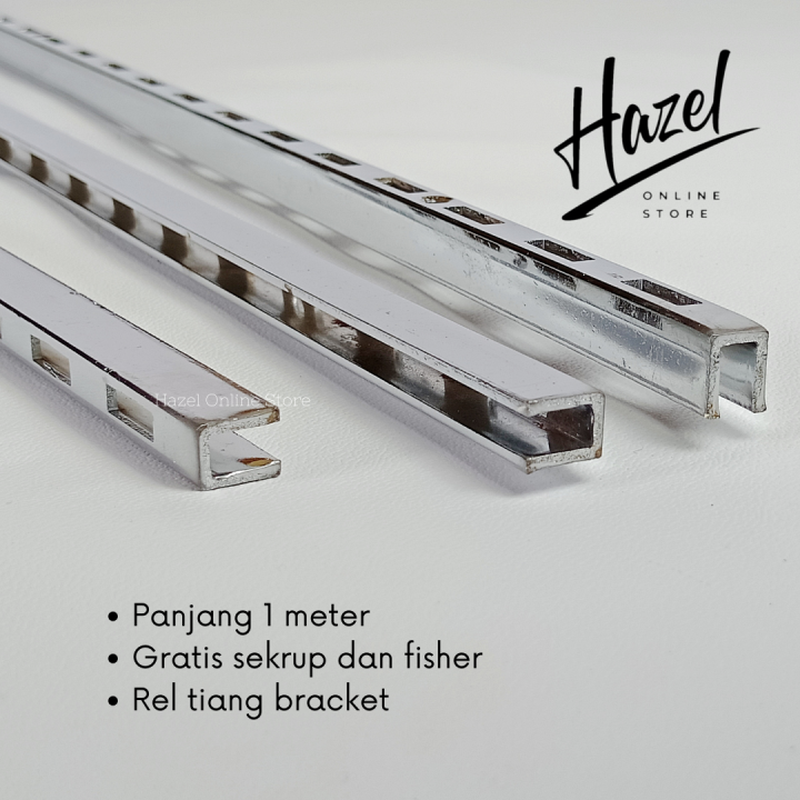 Rel Tiang Bracket Besi 1 Meter Penyangga Rak Dinding | Lazada Indonesia