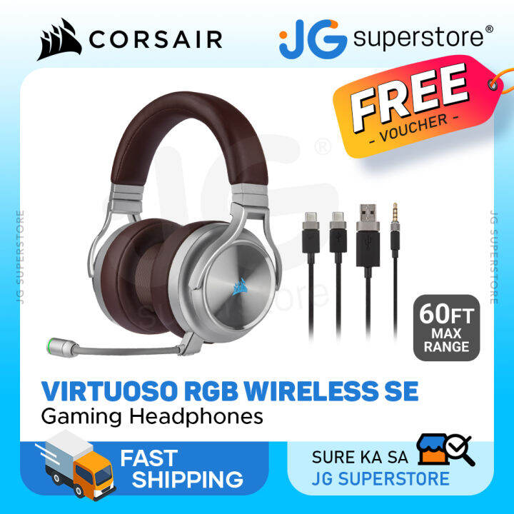 CORSAIR Virtuoso iCUE RGB Wireless SE High Fidelity Gaming Headset with ...