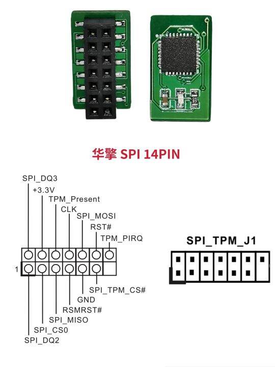 Tpm 2.0 Encryption Security Module Board Remote Control TPM2.0 SPI 14 ...