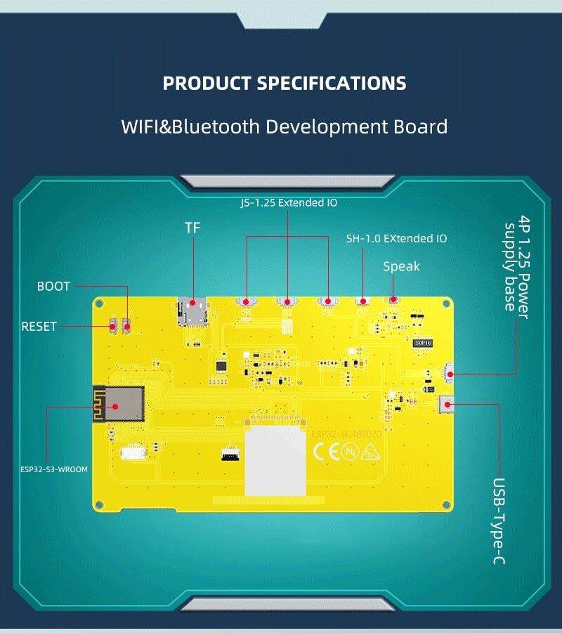 Esp32 S3 Hmi 8m Psram 16m Flash Arduino Lvgl Wifi And Bluetooth 7 800480 Smart Display 70 Inch 