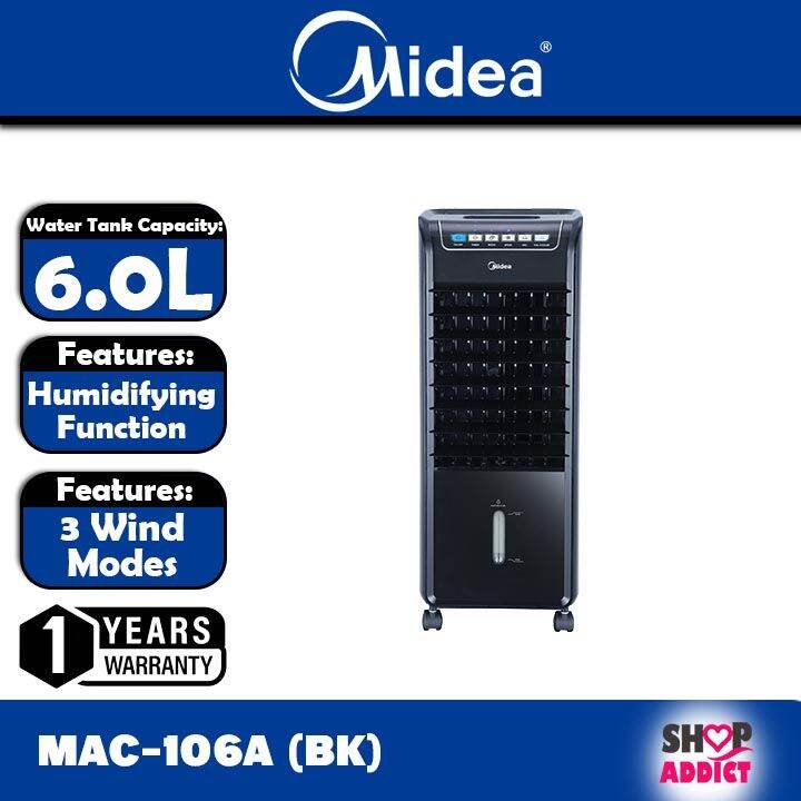 Midea 6L Air Cooler MAC-106A (BK) with Remote Control | Lazada