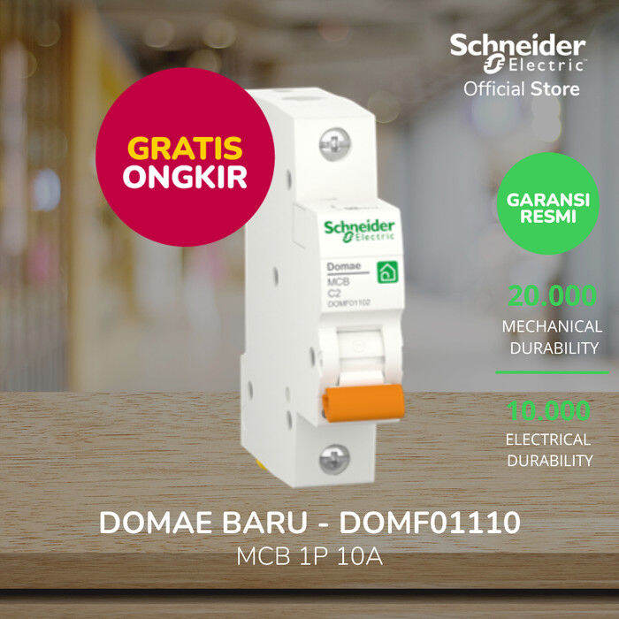 Schneider Electric NEW DOMAE MCB 10A 1P - DOMF01110 | Lazada Indonesia