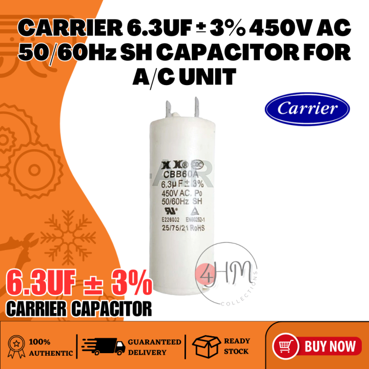 4HMC HIGH QUALITY CARRIER 6.3ųF ± 3% 450V AC 50/60Hz SH Capacitor for ...