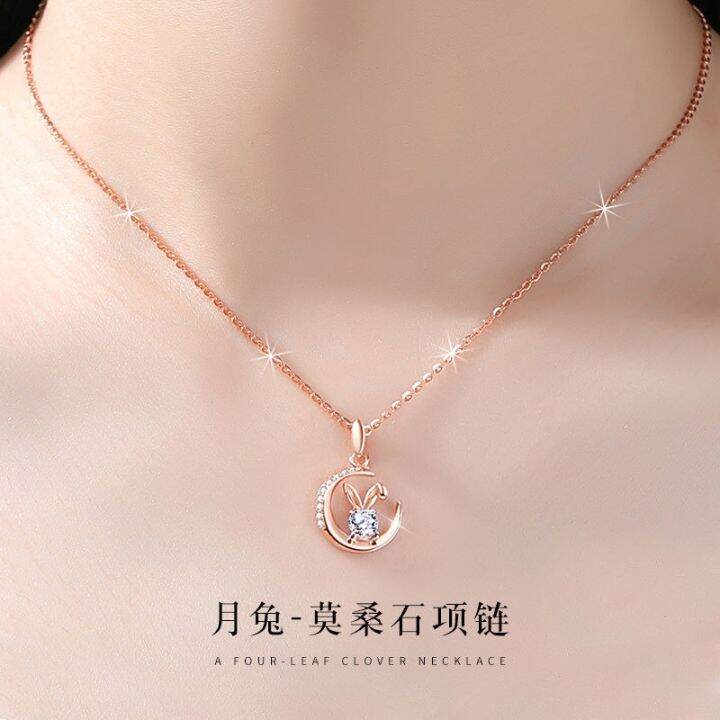Month under the moon necklace female summer of sterling collar bone ...