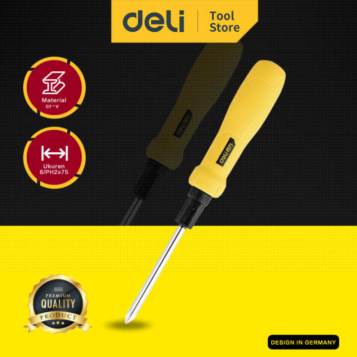 Deli 2-in-1 T Screwdriver / Obeng T 2 in 1 Kombinasi Plus Minus ...