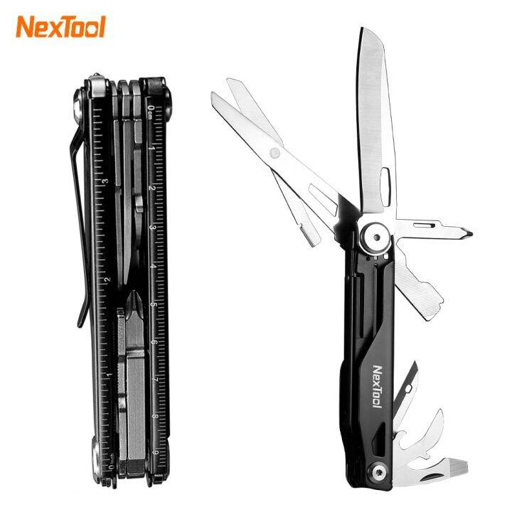 Nextool 12 In 1 EDC Multitool กรรไกรแบบพับได้กระเป๋ามีดไขควงที่มีความปลอดภัยล็อคกลางแจ้ง ...