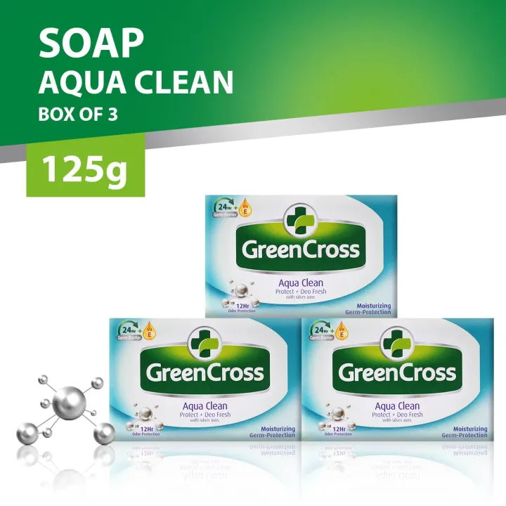 Green Cross Aqua Clean Moist Protection Bar Soap (125g) Set of 3 ...