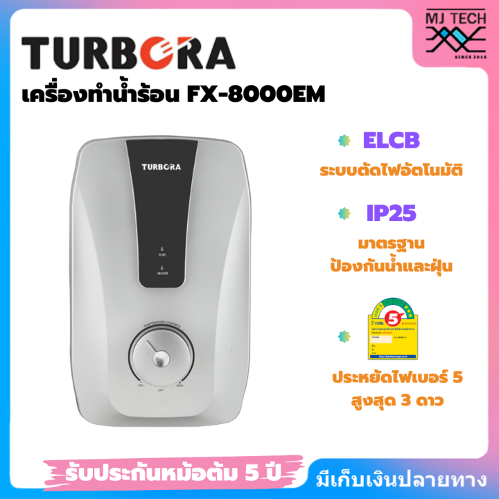 TURBORA เครื่องทำน้ำร้อน กำลังไฟ 8,000 วัตต์ รุ่น FX-8000EM (SILVER) | Lazada.co.th
