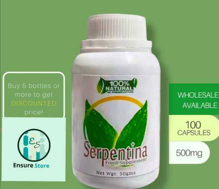 ORIGINAL SERPENTINA Food Supplement 500mg 100 Capsules per bottle ...