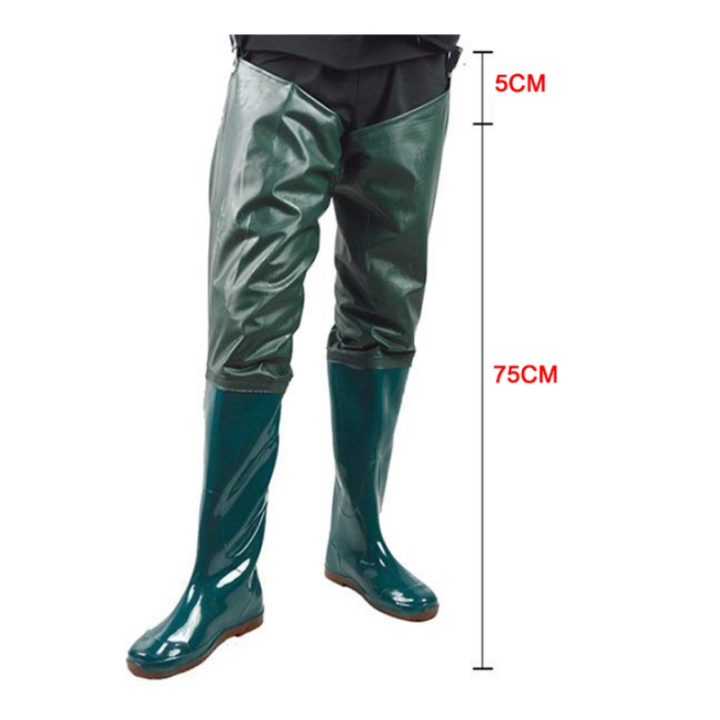 Extended tube wading pants transplanting rain boots non-slip fishing ...