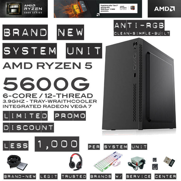 X9 Gaming AMD Ryzen 5 5600G |6-Core|12-Thread|3.9GHz|Tray|Wraithcooler ...