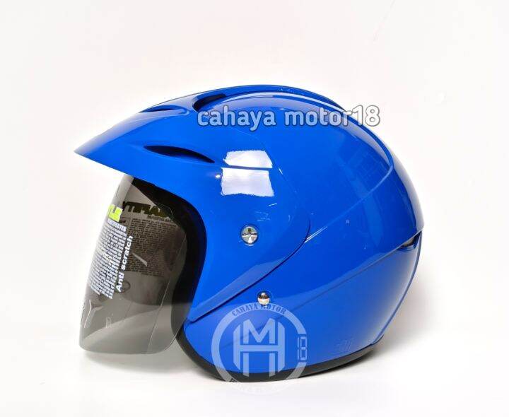 HELM HIU NICO HALF FACE BLUE MILD| MURAH SNI | Lazada Indonesia