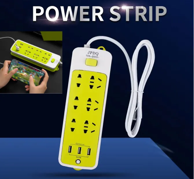 USB Power strip smart ocket mobile phone charging strip with cable ...