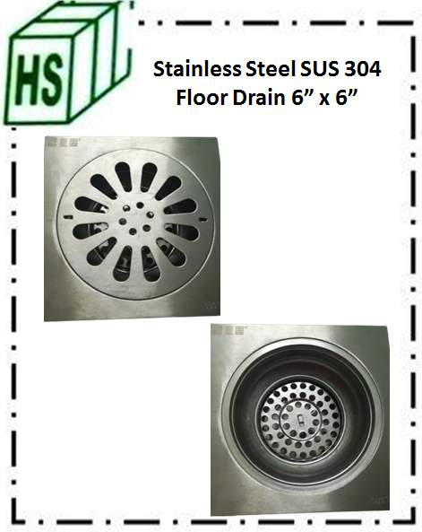 Stainless Steel 304 Floor Grating with Waste Trap Water Drain 6" x 6 ...