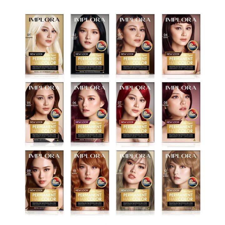 READY STOCK Implora Hair Color Permanent Dye Colour Cat Pewarna Rambut ...