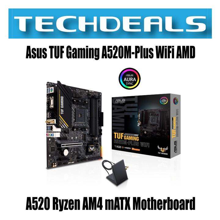 Asus TUF Gaming A520M-Plus WiFi AMD A520 Ryzen AM4 mATX Motherboard ...