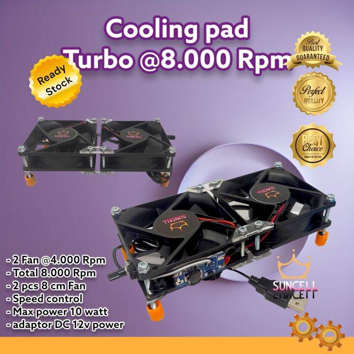cooling pad laptop gaming double fan 8 cm 8.000 Rpm cocok untuk gaming ...