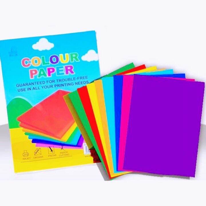 A4 COLOR PAPER 100sheets (210X297mm) Assorted color Art paper | Lazada PH