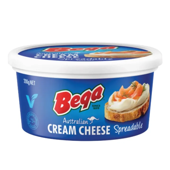 BEGA CREAM CHEESE SPREADABLE 200 g. สเปรดเอเบิลครีมชีสผลิตจากน้ำนม ...