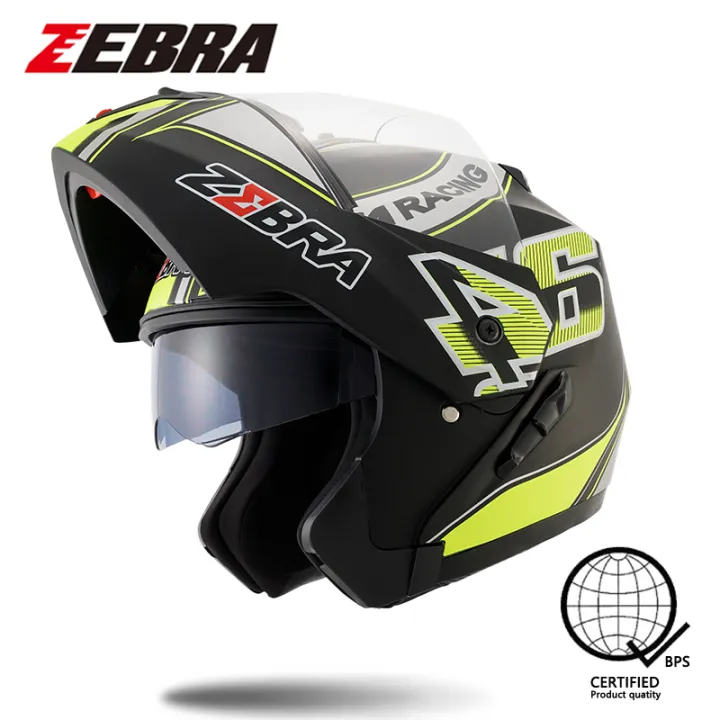Zebra Full Face Motorcycles Modular Helmet Dual Lens Motor Helmets YM ...