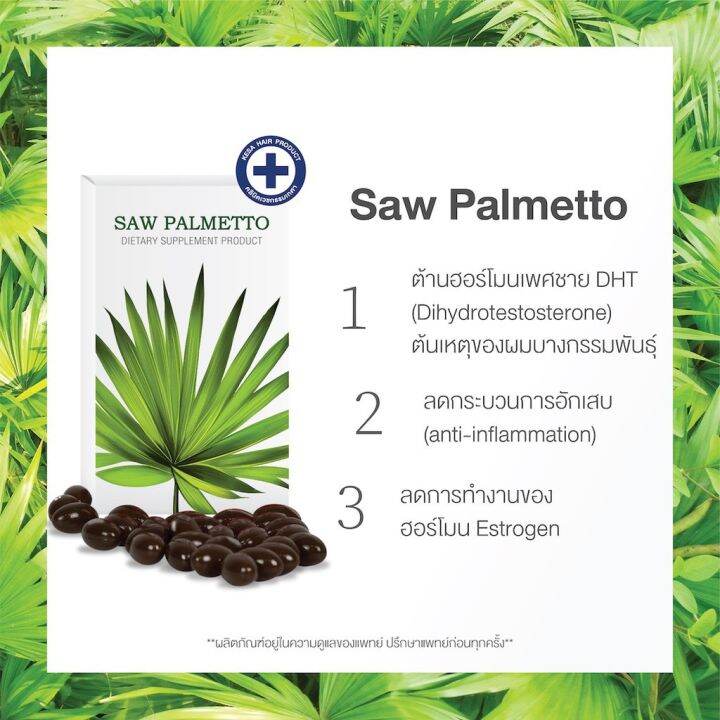 Saw palmetto ต้านฮอร์โมนต้นเหตุผมบางกรรมพันธุ์ สำหรับผู้ชาย | Lazada.co.th