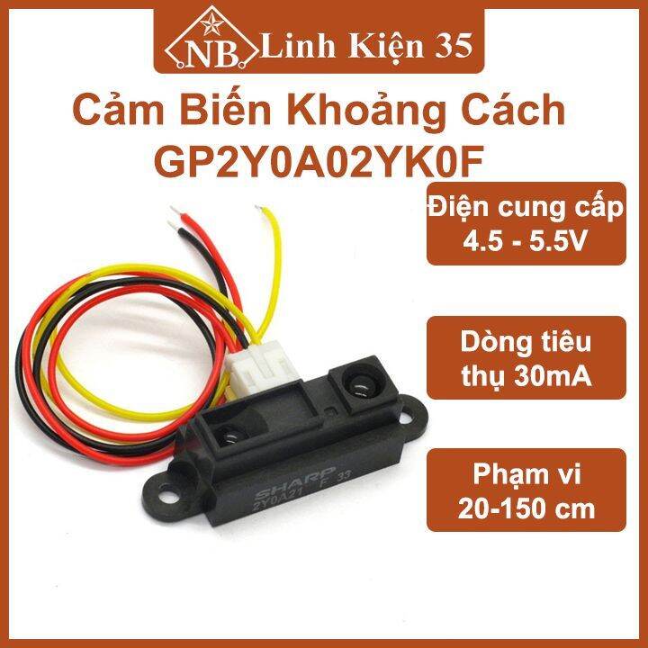 Cảm biến khoảng cách hồng ngoại Analog SHARP GP2Y0A02YK0F, ổn định ...