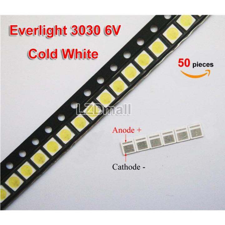 Everlight 3030 6V 3V 1W SMD LED Cold White TV Backlight Lamp Beads for ...