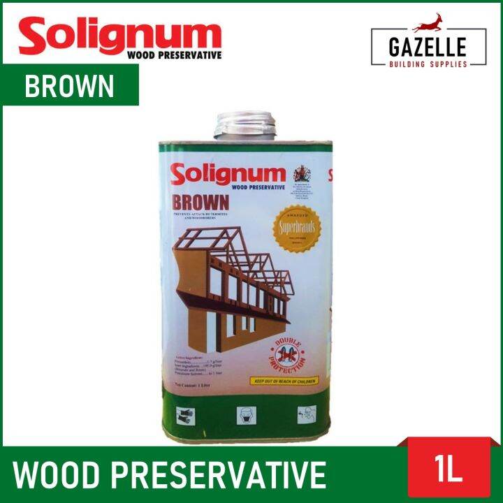 Solignum Wood Preservative Brown 1L Anti Termite Borers Fungi Anay ...