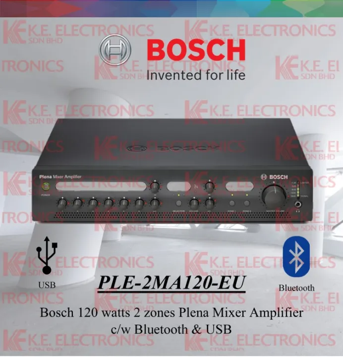 Bosch PLE-2MA120-EU 2 zones 120 Watts Mixing Amp c/w Wireless Bluetooth ...