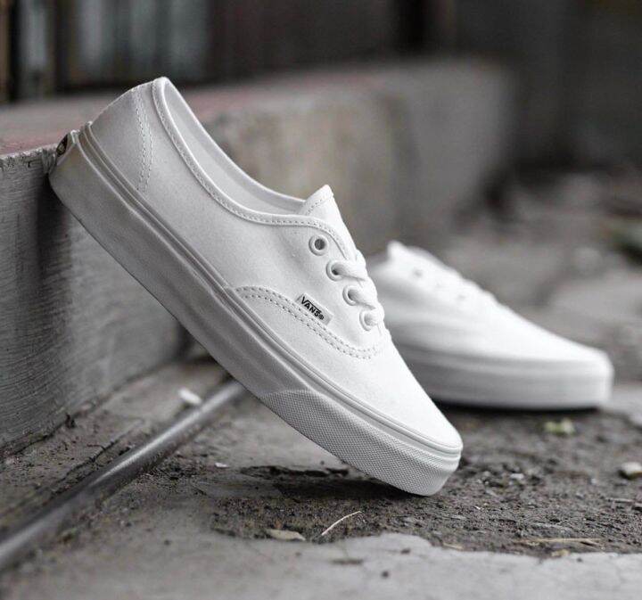 Vans Authentic สีขาว Classic White แท้100% พร้อมส่ง (สินค้ามีกล่อง ...