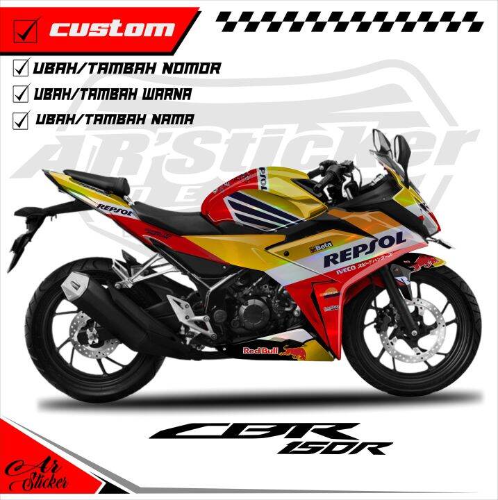 Decal Stiker CBR 150 R Facelift Hologram Pelangi, Chrome – Dekal Stiker ...
