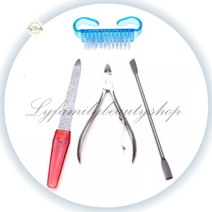Panlinis Ng Kuko Set Manicure Set 4in1 Nipper Pusher Nail File Brush ...