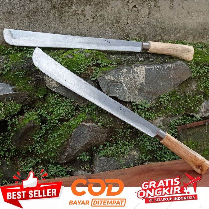 Sabit bendo panjang gagang kayu bahan baja asli super taajam-bendo ...