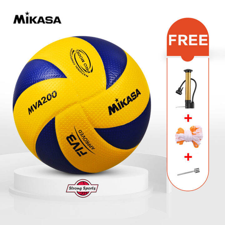 Mikasa MVA200 MV Series Volleyball Size 5 with 8 Panel Design and Super Composite Cover (Yellow ...